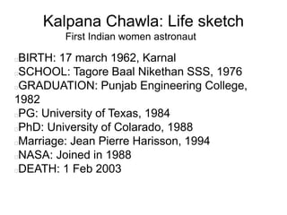 Kalpana chawla | PPTX