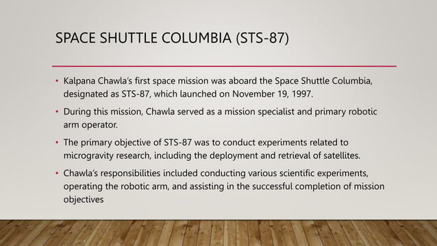 major contributions of scientist Kalpana chawla | PPTX | Space and ...
