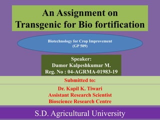 Transgenic for Bio Fortification | PPTX