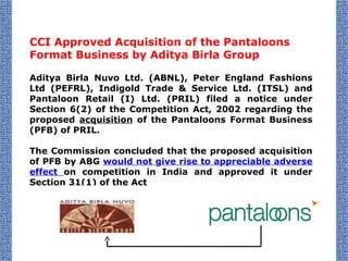 Role of Competition Commission of India in Governance of Combination | PPT