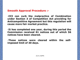 Role of Competition Commission of India in Governance of Combination | PPT