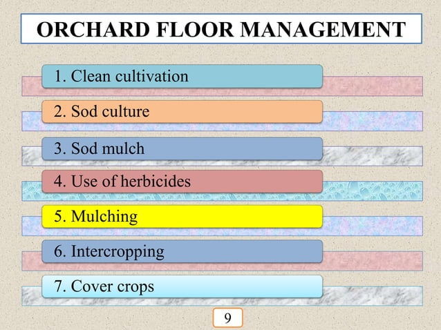 ORCHARD FLOOR MANAGEMENT | PPTX | Agriculture | Industries