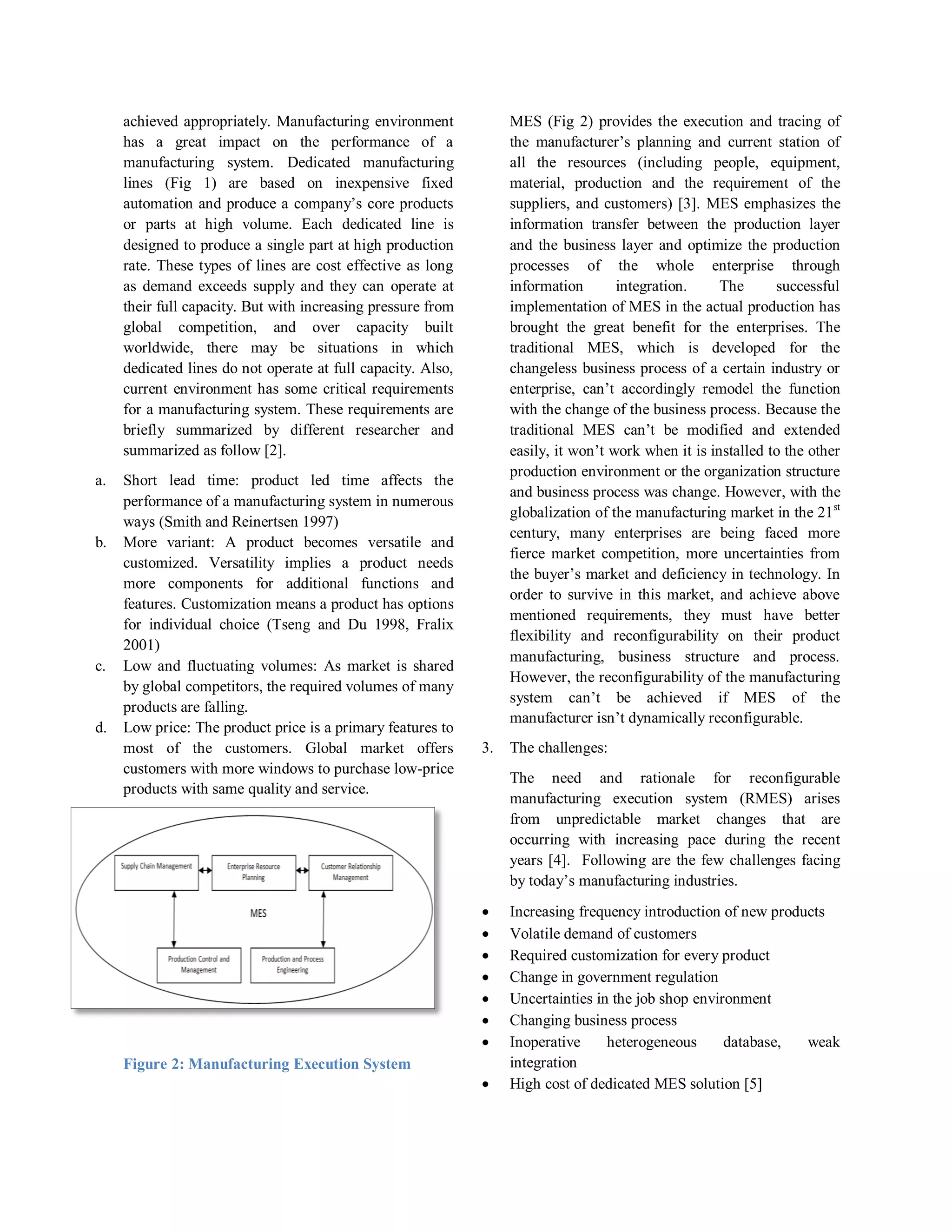 Reconfigurable Manufacturing Execution System_Literature Review | PDF