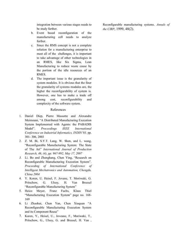 Reconfigurable Manufacturing Execution Systemliterature Review Pdf 6486