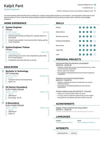 Resume- Kalpit Pant | PDF