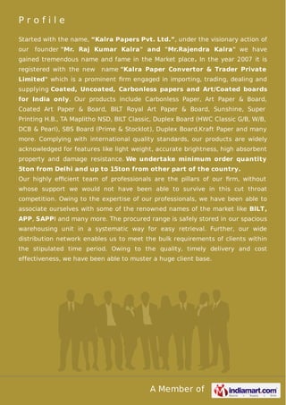Kalra Paper Convertor & Trader Private Limited, New Delhi, Art Papers ...