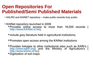 Open Research Data – the KALRO experience | PPT