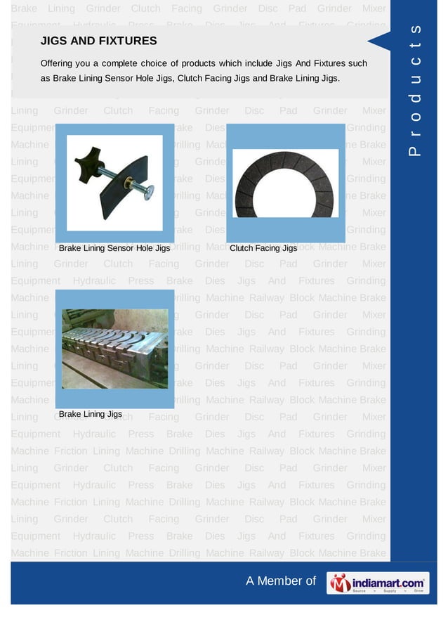 Kalson Hydromatic Machine Tools, Ghaziabad, Brake Lining Grinder | PDF