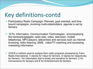 Capacity building of agricultural broadcasters and various players in ...