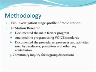 Capacity building of agricultural broadcasters and various players in ...