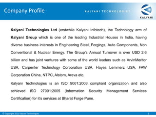 Kalyani technologies corporate presentation | PPT