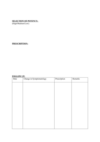 KALYANI THESIS CASE PROFORMA for MD dissertation | PDF