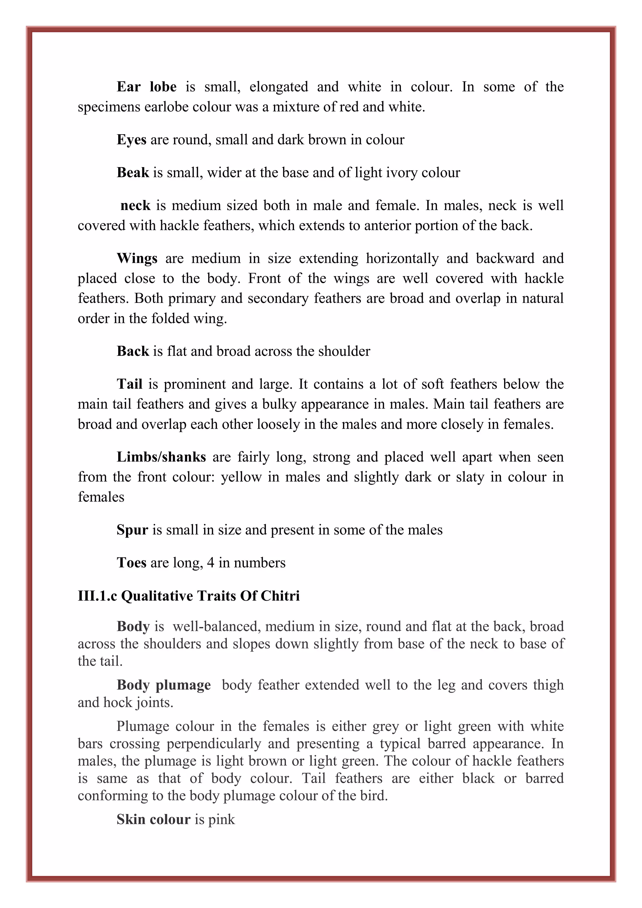 qualitative and quantitative traits of chicken | PDF