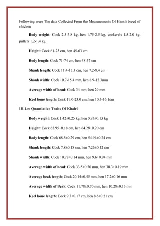 qualitative and quantitative traits of chicken | PDF