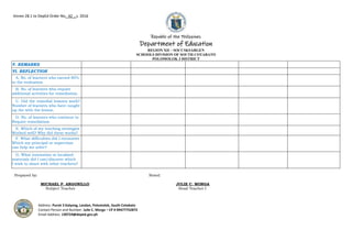 Daily Lesson Log for Teachers from Do 42 | DOCX