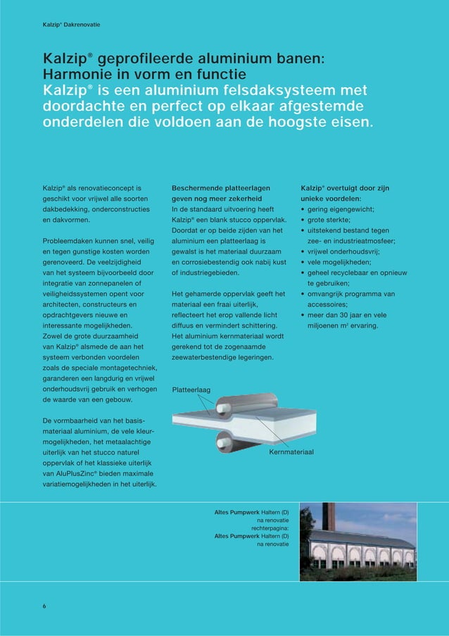 Kalzip Benelux - Dakrenovatie | PDF