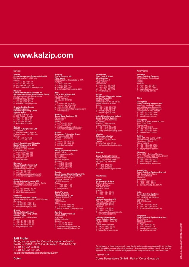 Kalzip Benelux - Dakrenovatie | PDF