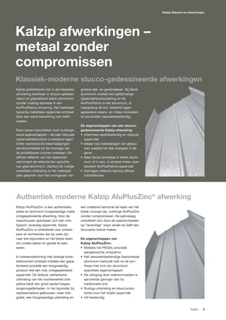Kalzip Benelux - Kleuren en afwerkingen | PDF