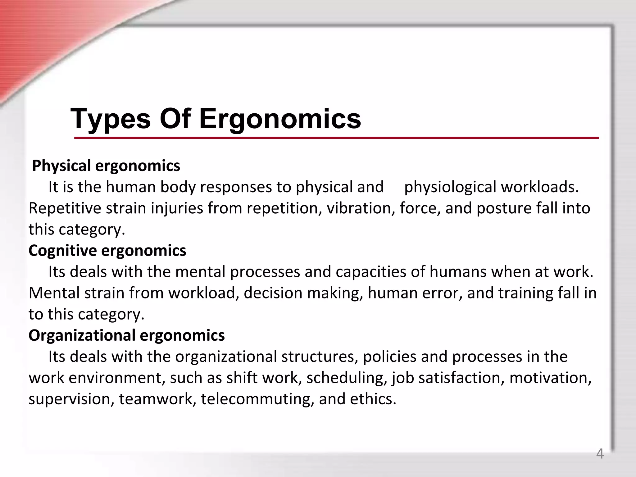 Introduction to Ergonomics | PPSX
