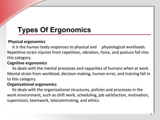Introduction to Ergonomics | PPSX | Injuries | Diseases and Conditions