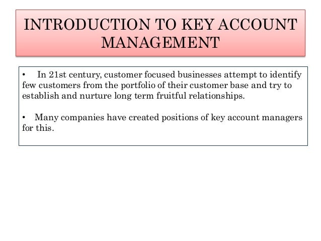 Key account management