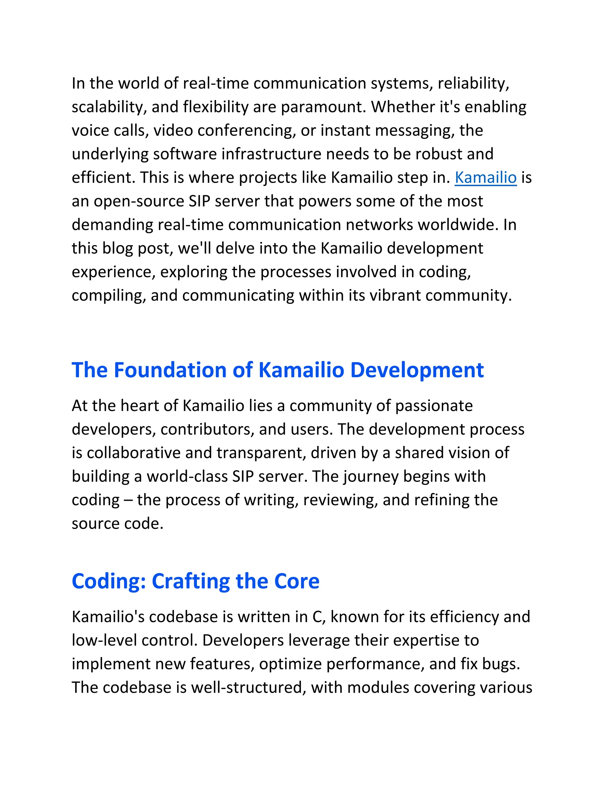 Kamailio Development | Kamailio Solutions | Kamailio | PDF