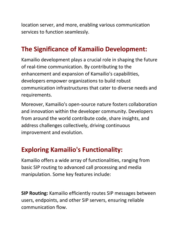 Exploring Kamailio Development: Coding for Communication | PDF