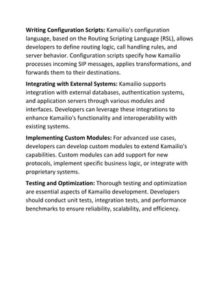 Exploring Kamailio Development: Coding for Communication | DOCX