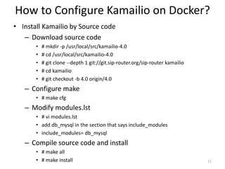 Kamailio on Docker | PPT