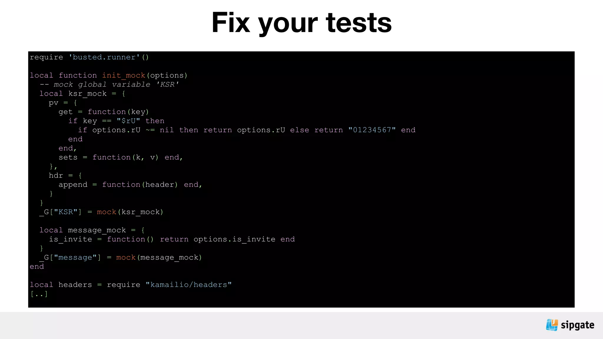 Kamailioworld 2018 Modular And Test Driven Sip Routing With Lua Ppt