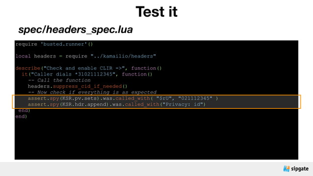 Kamailioworld 2018 - Modular and test driven SIP Routing with Lua | PPT