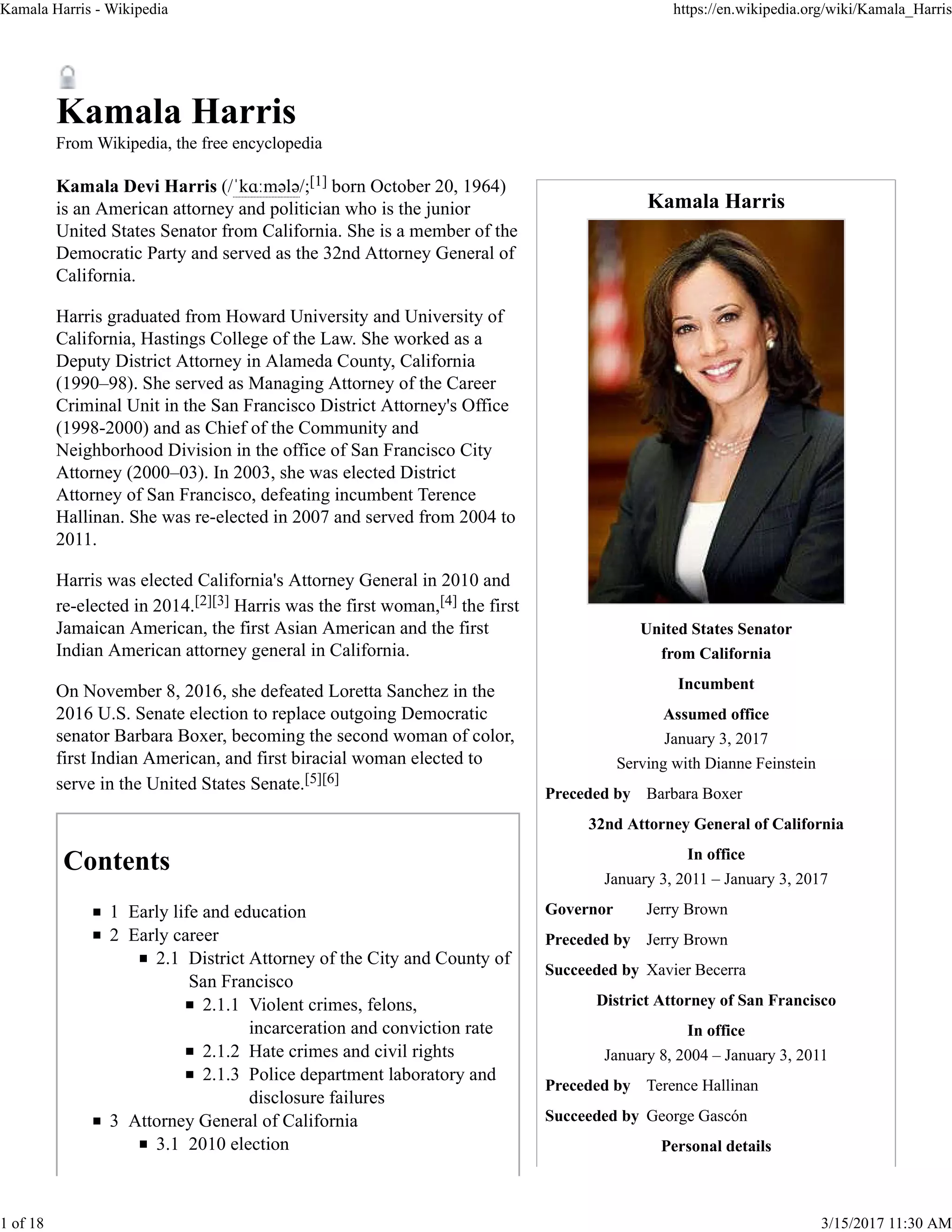 Kamala harris wikipedia (highlighted) | PDF