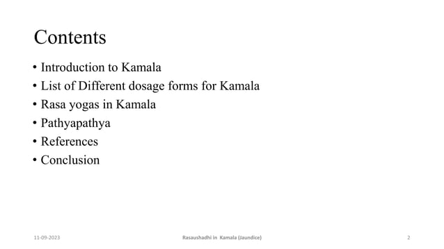 Rasaushadhi in kamala | PPTX