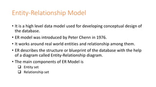 Entity Relationship Model in Database System | PPTX