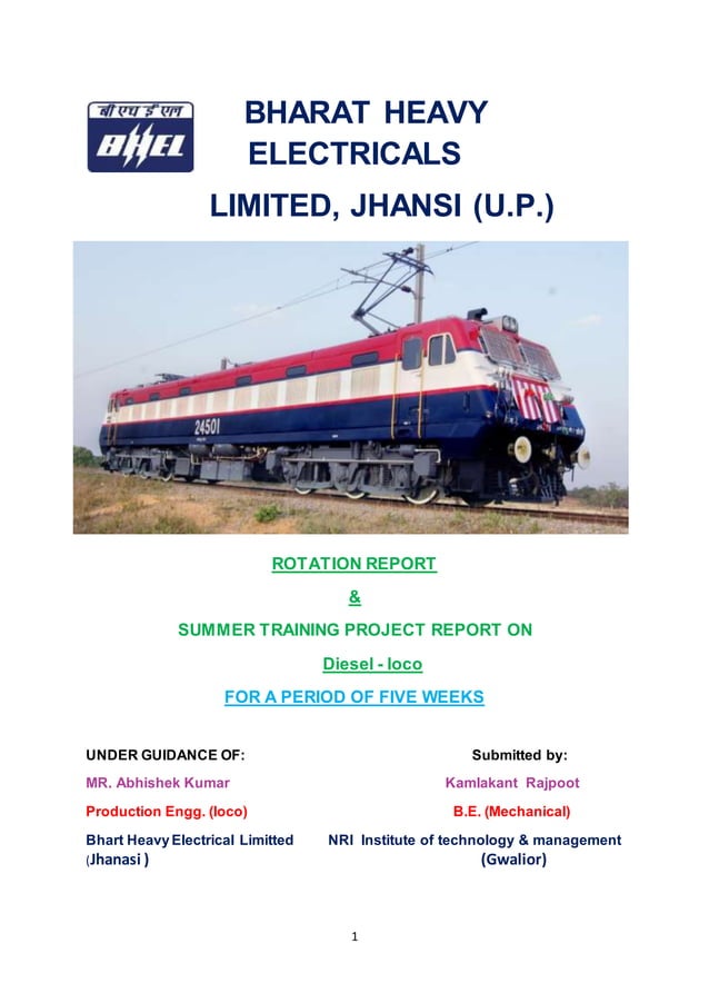 project file on diesel loco | DOCX | Automotive