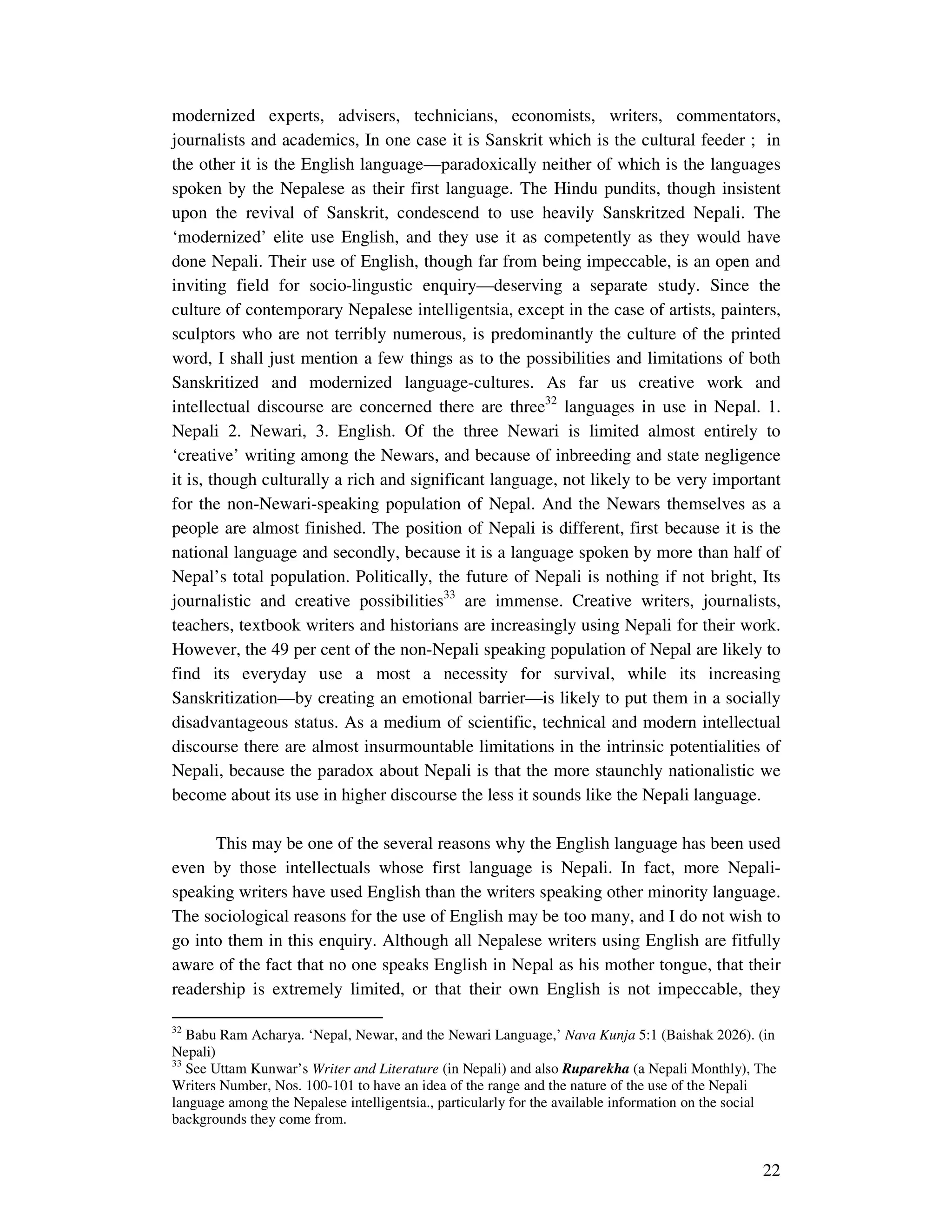 Kamal prakash malla the intellectual in nepalese. 1970 | PDF