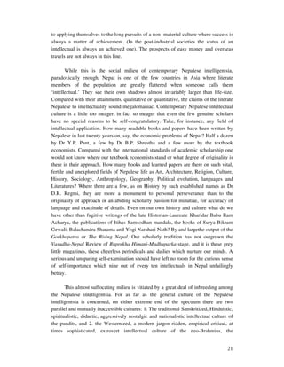 Kamal prakash malla the intellectual in nepalese. 1970 | PDF