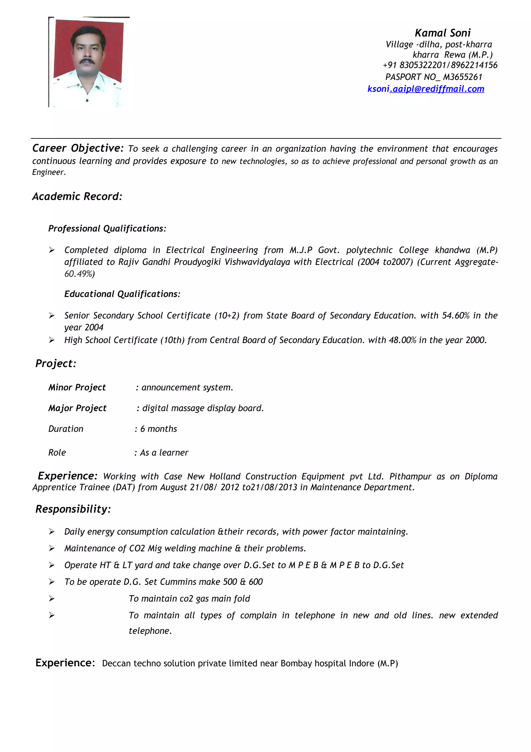 Kamal soni resumecorrected_(1) (1) | DOC