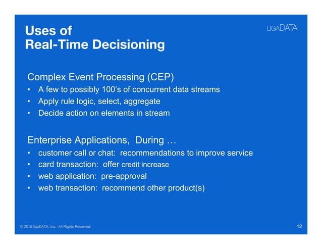 Powering Real­time Decision Engines in Finance and Healthcare using ...