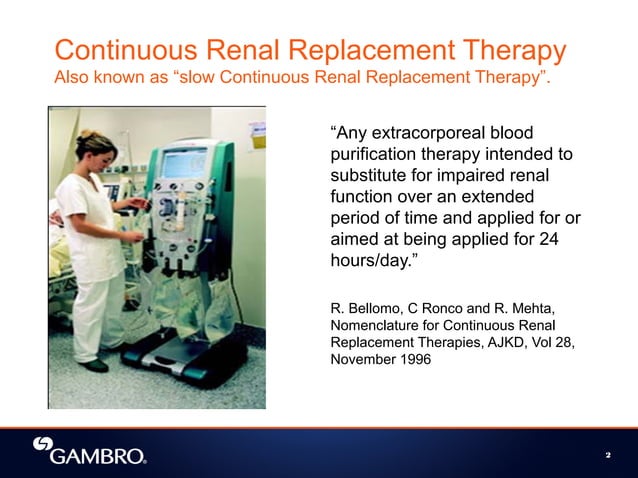 Kamc crrt training | PPT | Blood Disorders | Diseases and Conditions