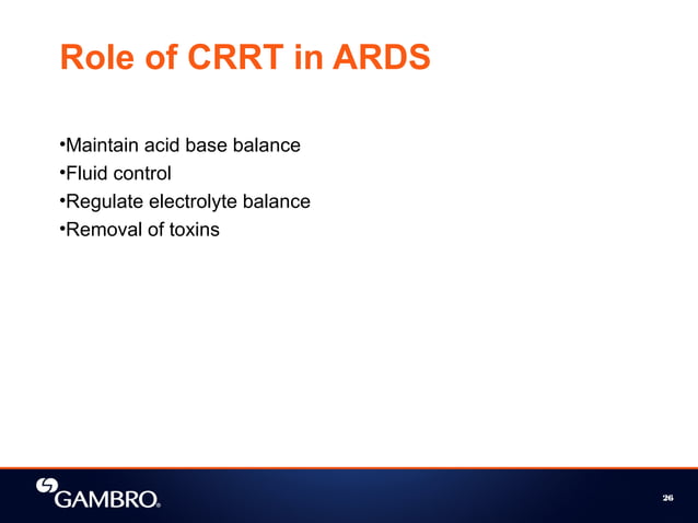 Kamc crrt training | PPT | Blood Disorders | Diseases and Conditions