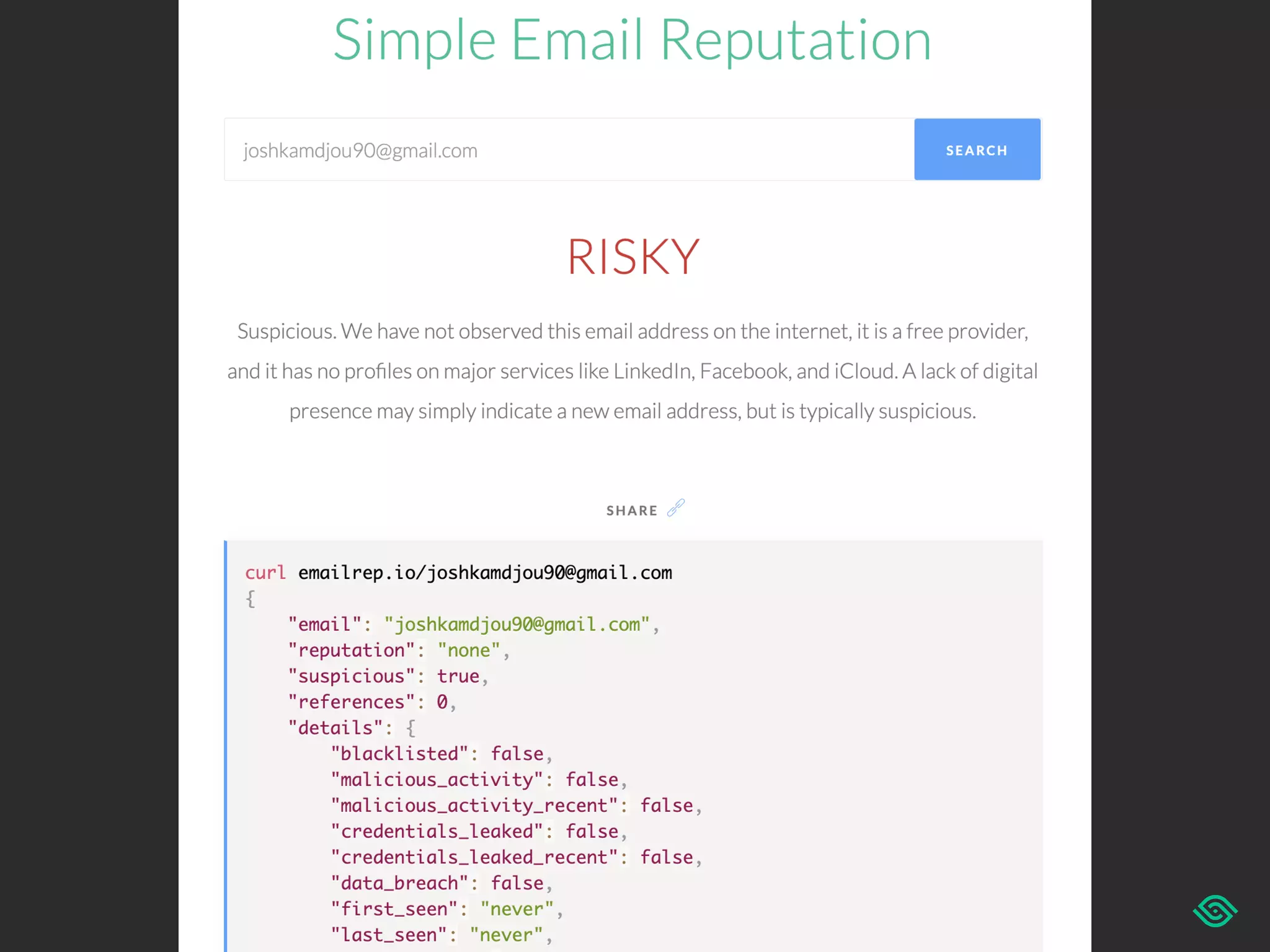 Voight-Kampff for Email Addresses: Quantifying Email Address Reputation ...