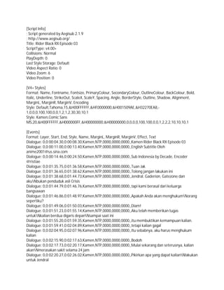 Kamen rider black rx 03 sub indonesia ( www.ristizona.com ) | PDF