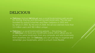 TOP RANKED BOOKMARKING WEBSITES | PPTX