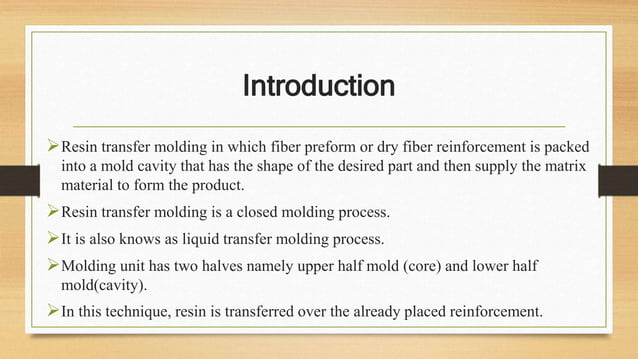 Resin Transfer Molding (RTM) | PPTX | Chemistry | Science