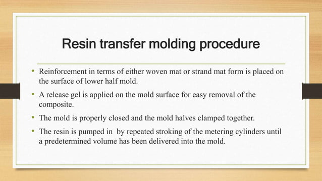 Resin Transfer Molding (RTM) | PPTX | Chemistry | Science