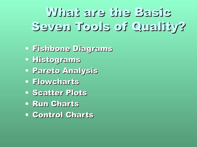 Quality tools for Improvement | PPT