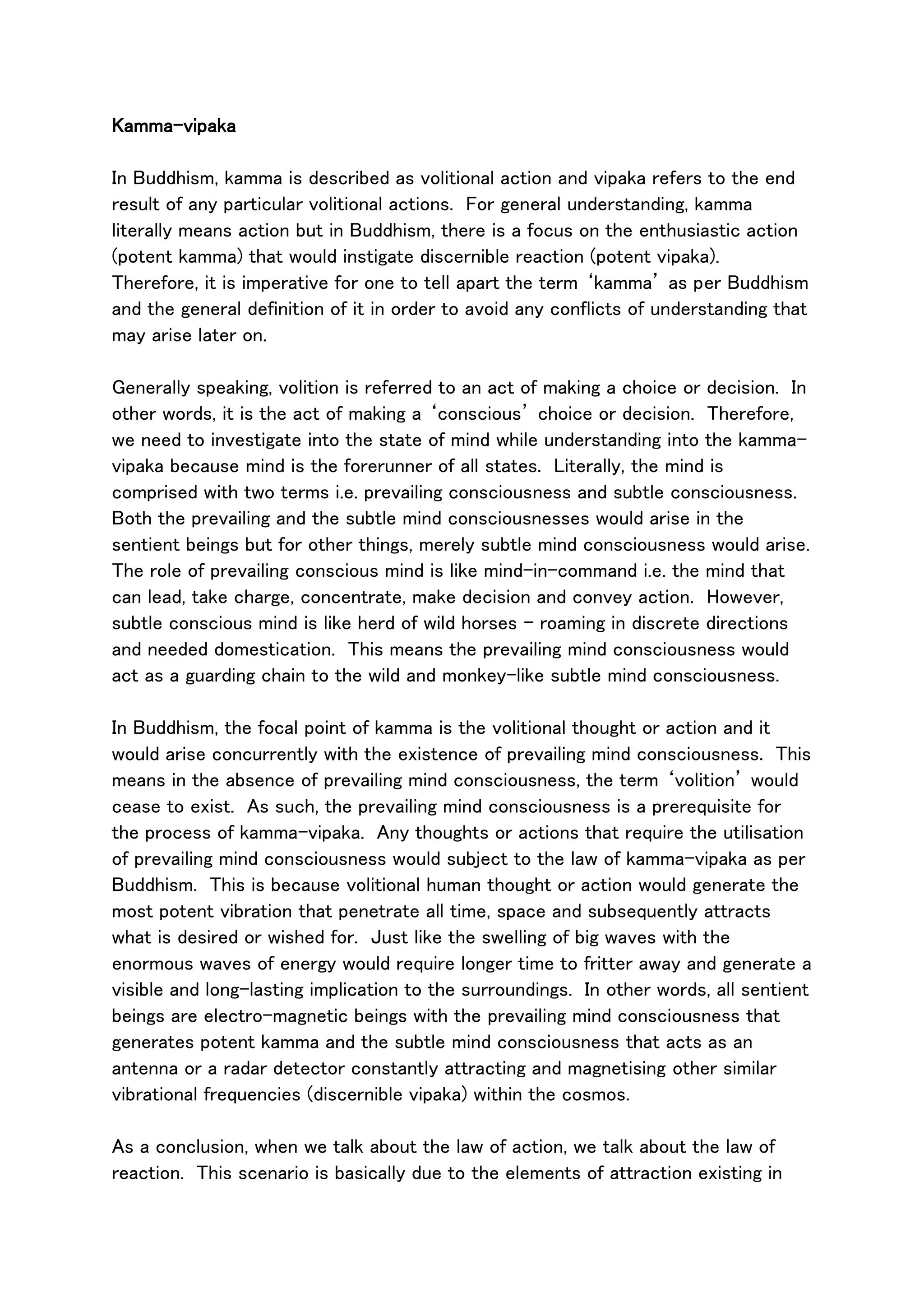 Kamma-vipaka | PDF