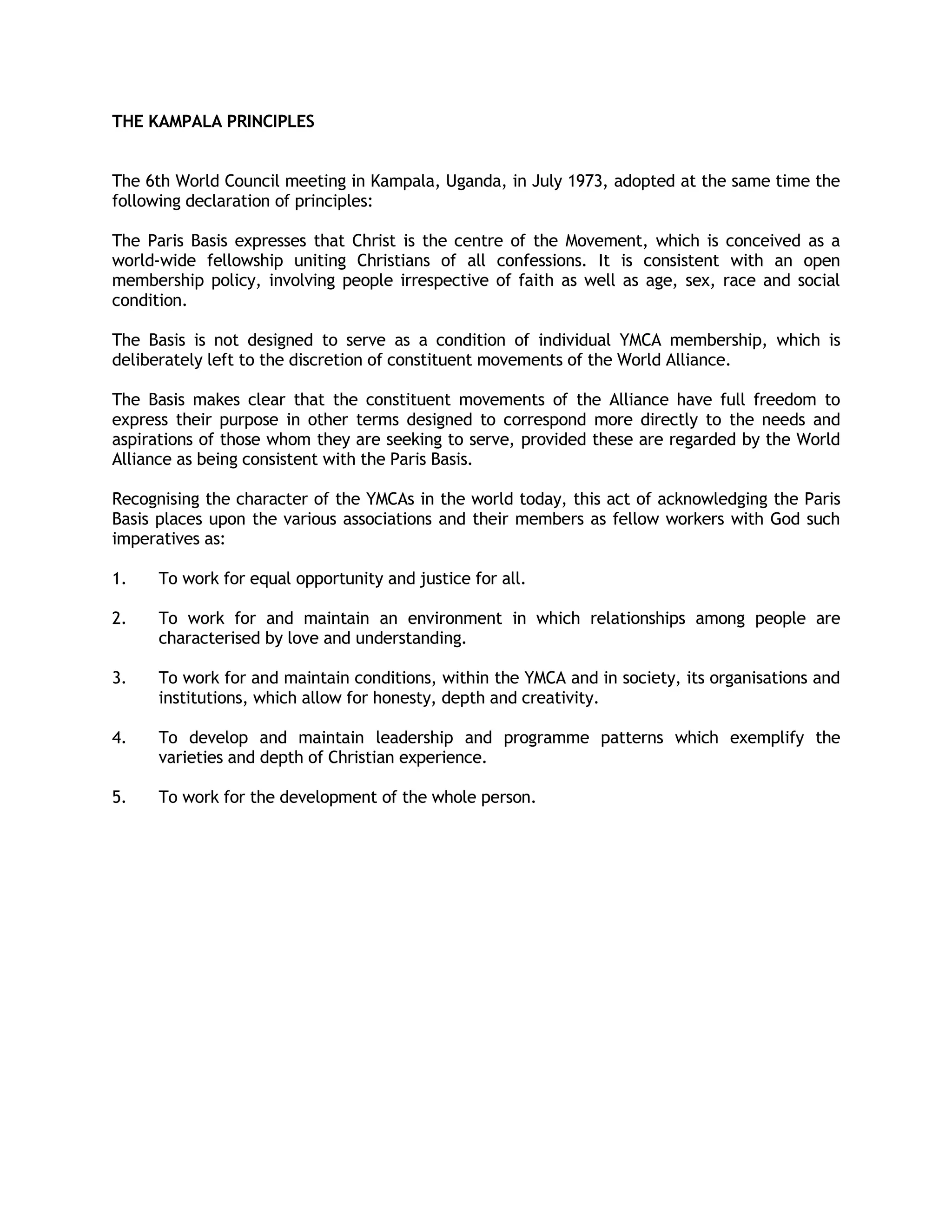 Kampala principles | PDF