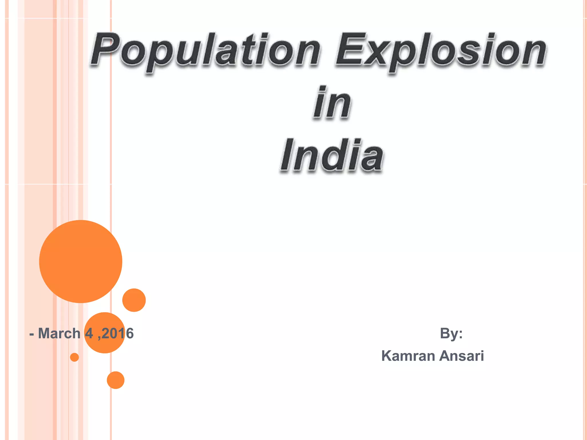 Population explosion and family welfare programme | PPTX